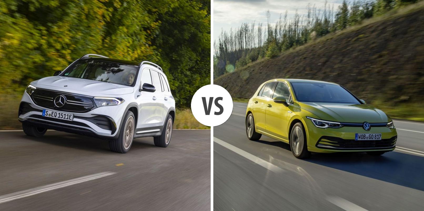 Mercedes EQB vs VW Golf jämförelse - skillnader, priser och tekniska data